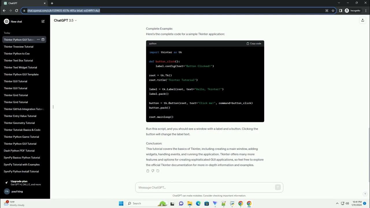 tkinter python tutorial - YouTube