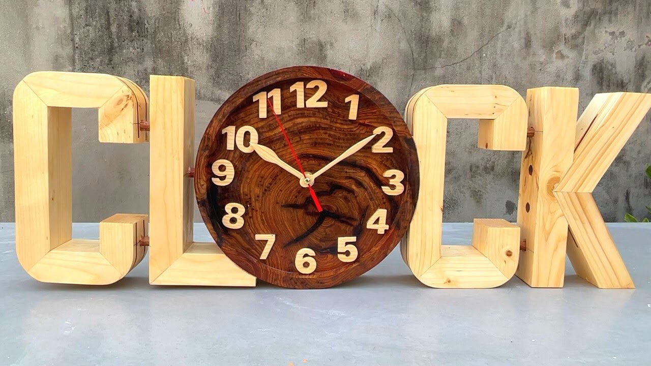 Amazing woodworking ideas - The process of making a wonderful clock out ...