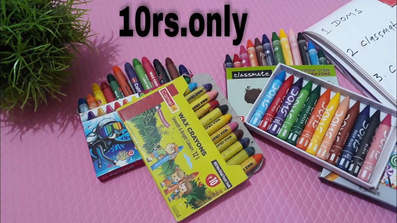 Doms Kit|Best Wax Crayon only 10rs|Doms Camel classmate cello 4types ...