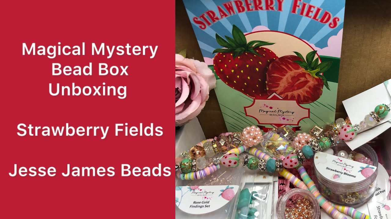 Magical Mystery Bead Box Unboxing Strawberry Fields @JesseJamesBeads # ...