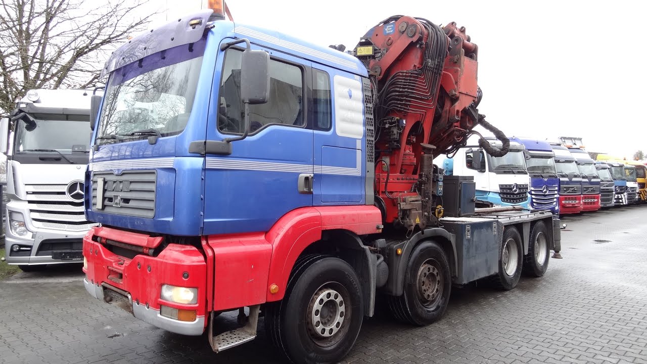 MAN TGA 35.480 8X4 Sattelzugmaschine mit Effer 1050 Schwerlast Kran ...