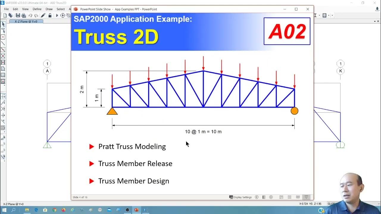ตัวอย่างการออกแบบ Truss 2D โดย SAP2000 - YouTube