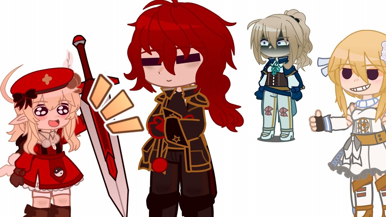 Diluc gives Klee a claymore | Genshin impact + Gacha club | - YouTube