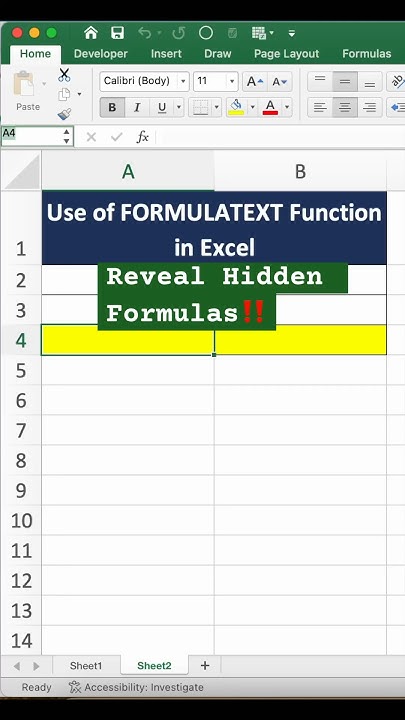Excel Function: Display Formulas as Text : FORMULATEXT‼️ #shorts # ...