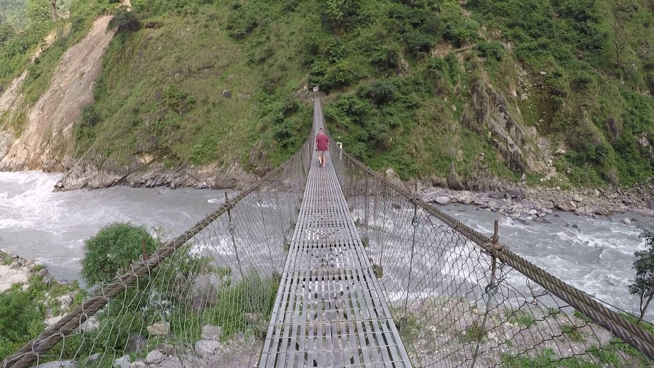Manaslu Circuit - Bridge at Maccha Khola, Gorkha NEPAL (26 Sep 2018 ...