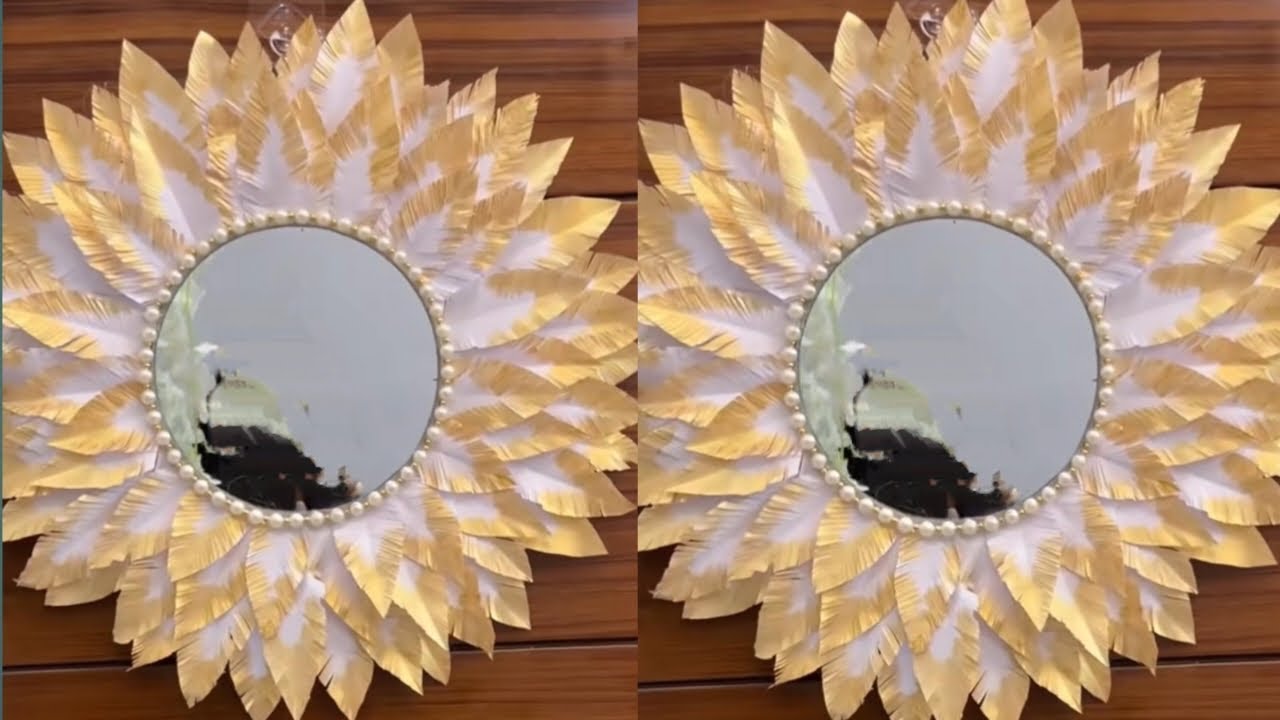 DIY mirror decoration | wall mirror decor ideas | wall decoration with ...