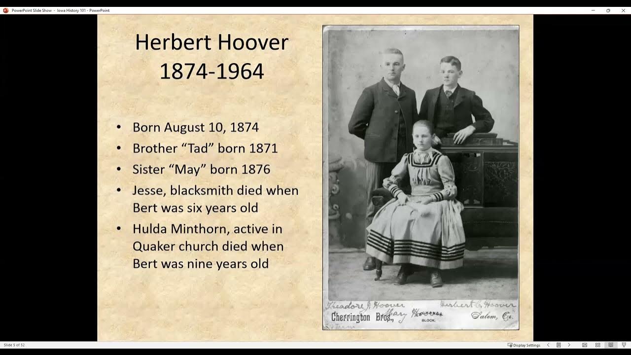 Iowa History 101: Bert and Lou: The Story of the Herbert Hoover Family - YouTube