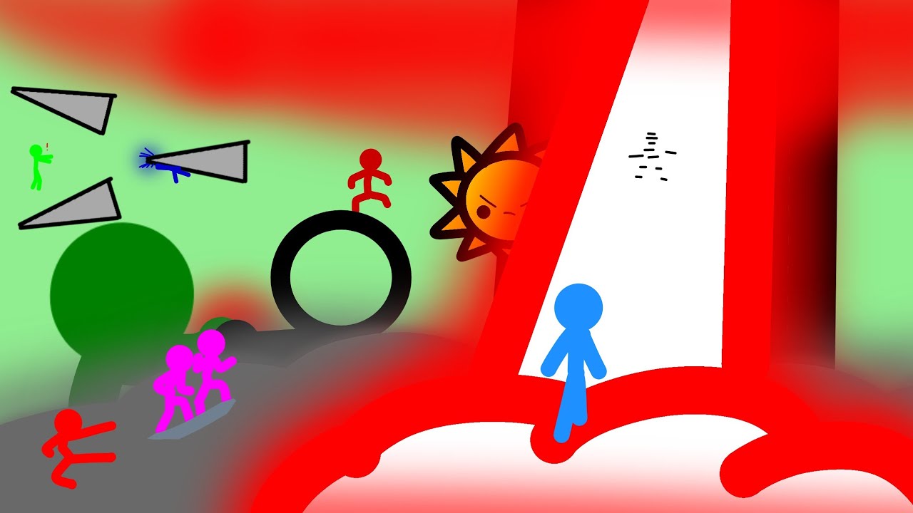 Stick Figures fight bad guys - YouTube