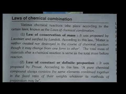 Law of chemical combination....part-1 - YouTube