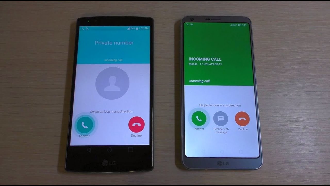 LG G4 & LG G6 Incoming Call - YouTube