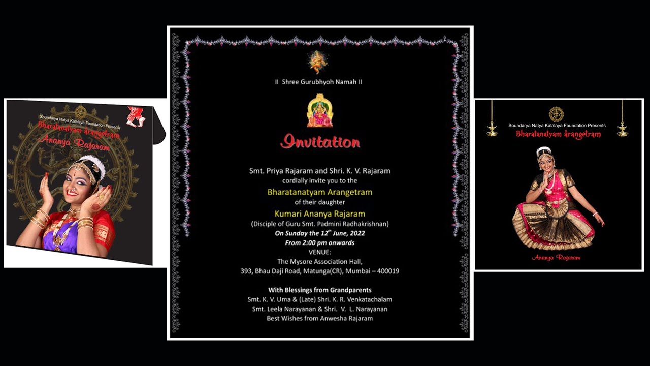 Bharatanatyam Arangetram of Kumari Ananya Rajaram On Sunday the 12 ...