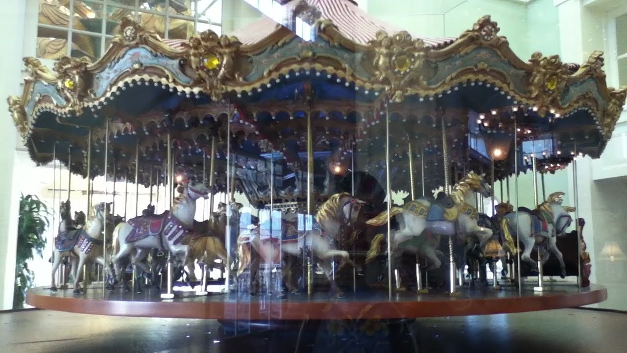 Walt Disney World's Boardwalk Lobby's Miniature Carousel - YouTube