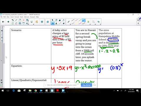 Unit 9 -5 Comparing Linear Quadratic Exponential Word Problems - YouTube