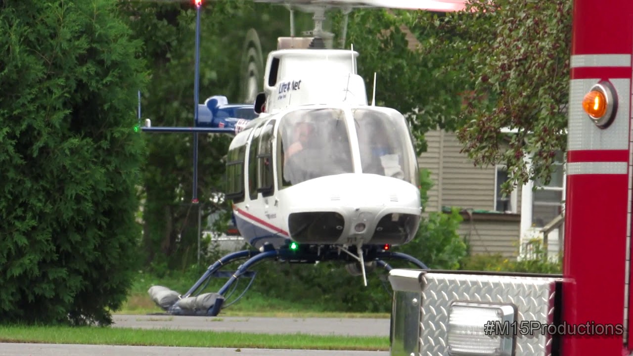 Lifenet of NY Helicopter Takeoff 8/11/18 (Lifenet 7-1's Bell 407 GXP ...