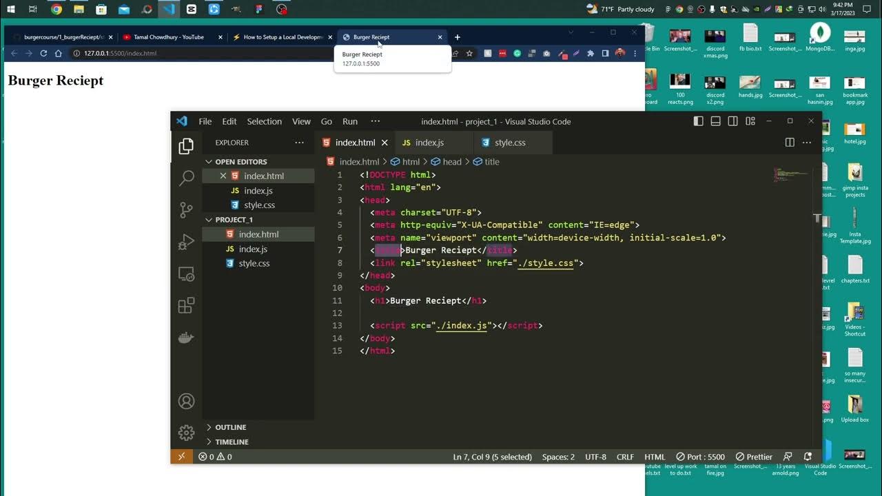 Let's Build Burger Reciept (Project 1) with HTML, CSS, JavaScript - YouTube