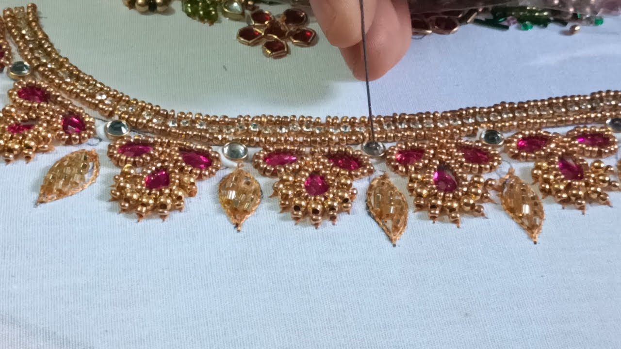 Simple aari work blouse design// aari work blouse design kalai's aari ...