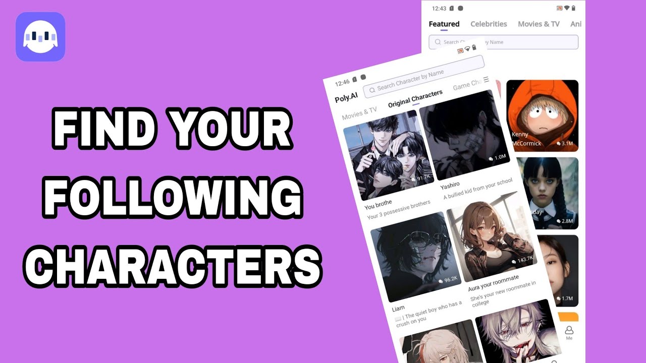 How To Find Your Following Characters On Poly.AI App - YouTube