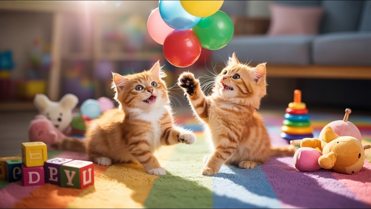 Happy Yellow Cats Having Fun – Cute AI Kitten Moments || - YouTube