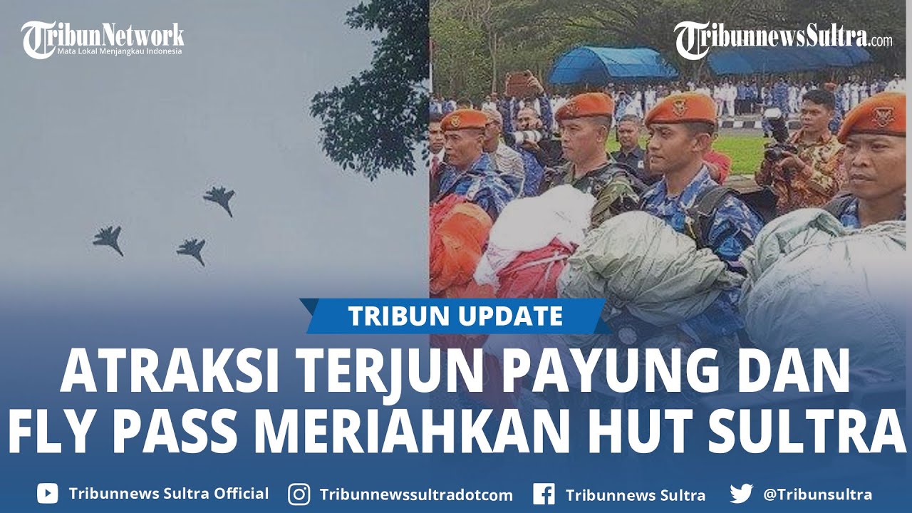 TNI AU Tampilkan Atraksi Terjun Payung dan Fly Pass Pesawat Tempur ...