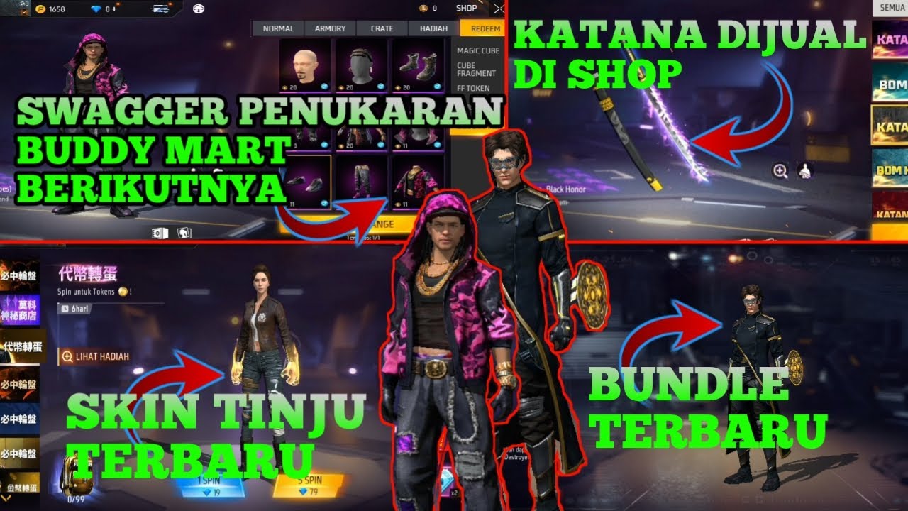 BOCORAN FF, KATANA TERBARU DIJUAL DI SHOP, BUNDLE FF TERBARU, BAJU ...