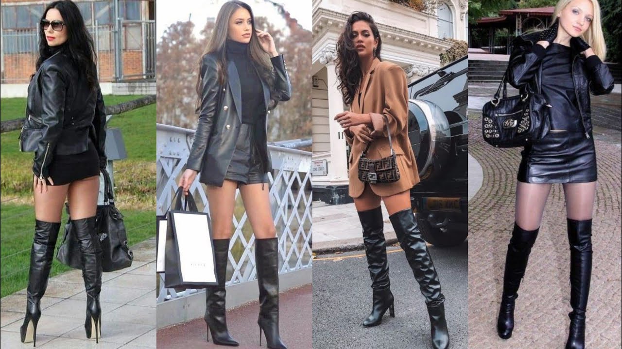 Splendid And Popular Leather Long Boots Thigh High Heel Boots 2021