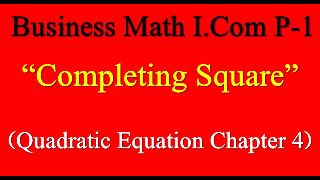 How to solve quaratic equation using completing square|Solving ...