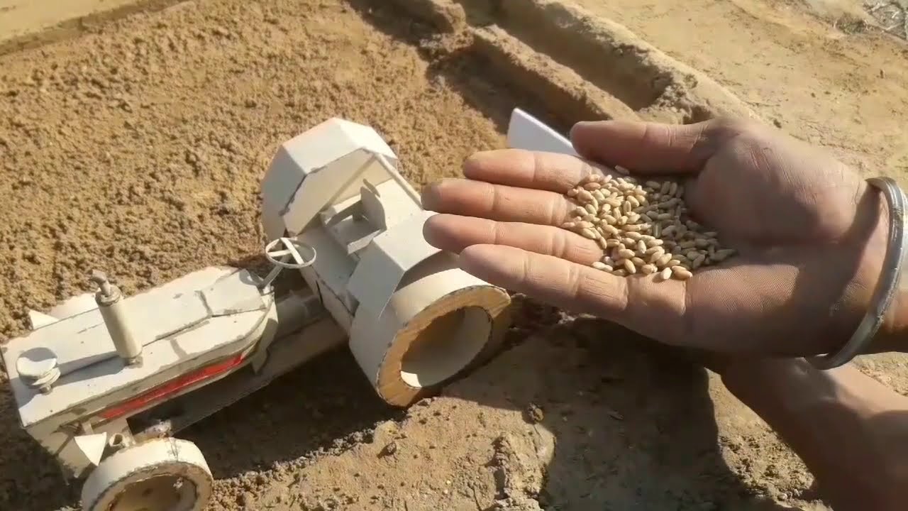 How to make mini wheat seeding machine , science project construction ...