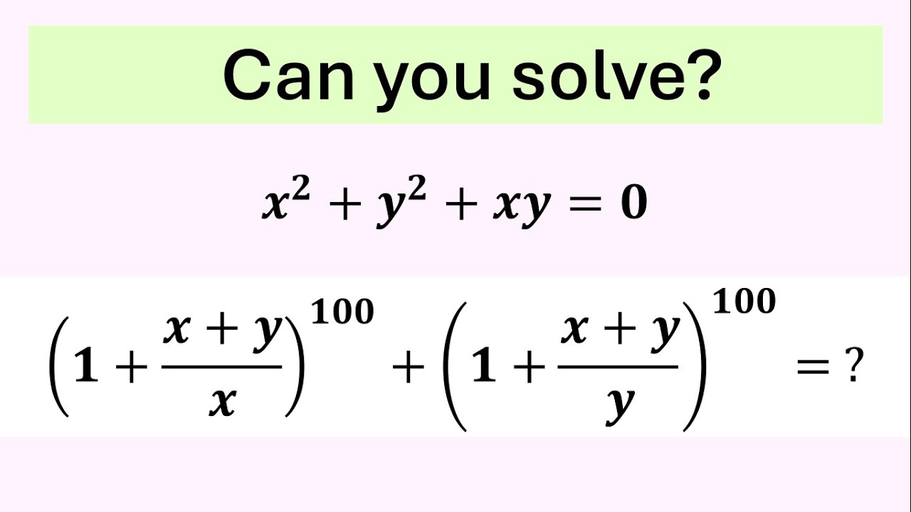 Want to Solve This Algebra Challenge? Watch Now! - YouTube