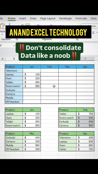 💢😲How to Consolidate Data in Excel ‼️ #excel #computereducation #microsoftoffice #exceltips # ...