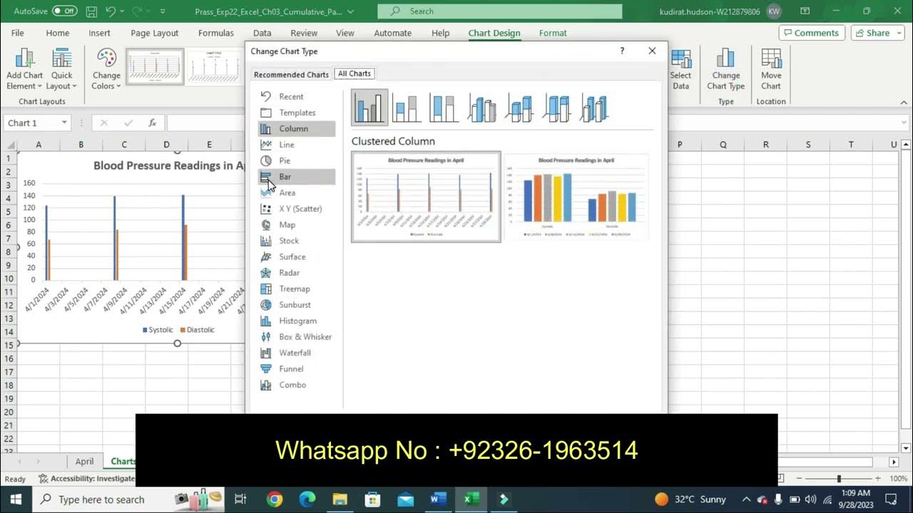 Exp22_Excel_Ch03_Cumulative_Patient | Excel Chapter 3 Cumulative Blood Pressure Monitoring - YouTube