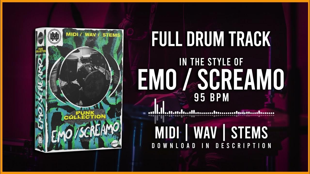 Emo / Screamo Drum Beat 95bpm - YouTube
