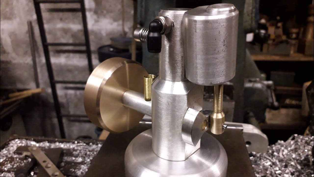 building oscillating / wobbler steam engine - YouTube