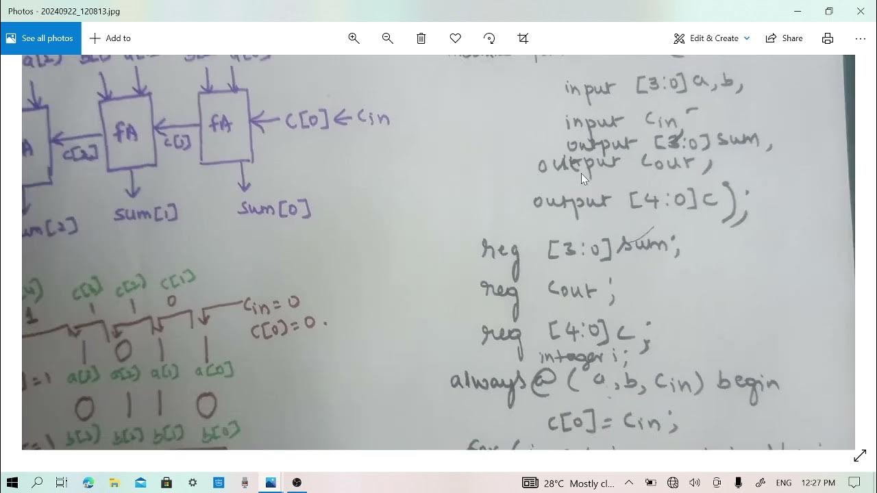 4 bits parallel adder in verilog - YouTube