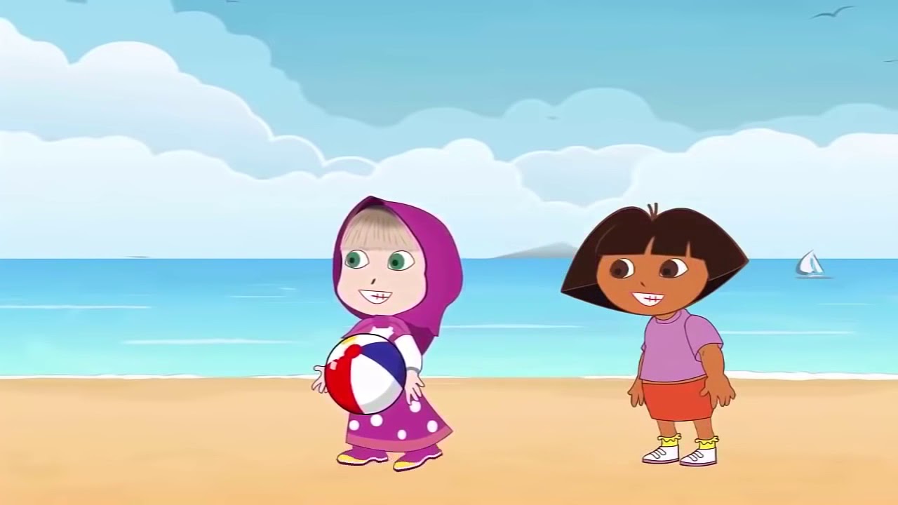 Masha Crying with Spiderman Dora Frozen Elsa - Lollipop Balloon Pj ...