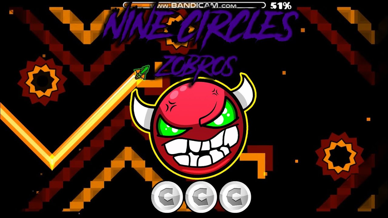 Nine Circles By Zobros(All Coins) | Geometry Dash 2.11 - YouTube