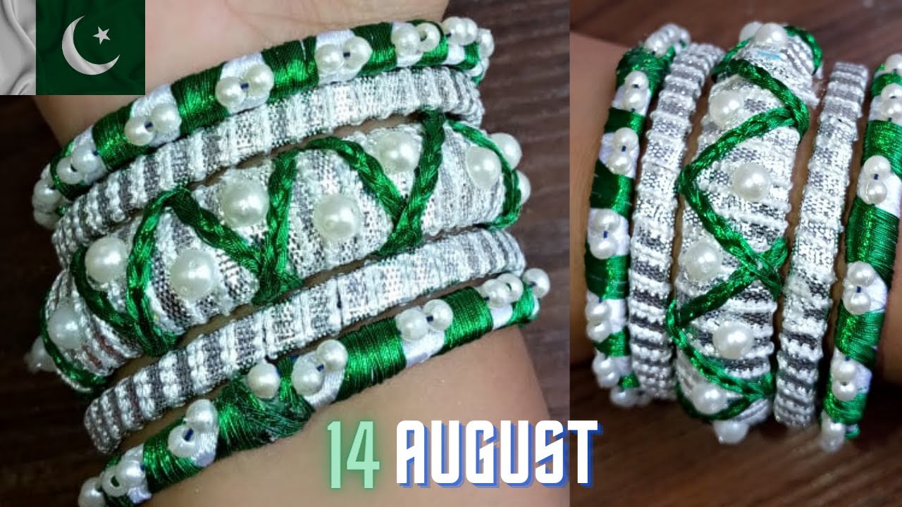 how to make 14 august jewellery diy/independence day bangles - YouTube