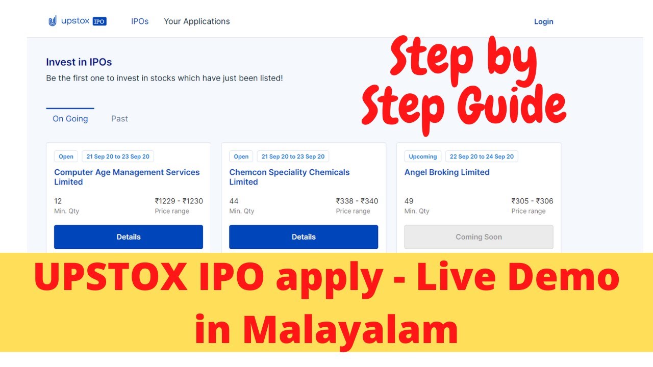 Upstox IPO apply Malayalam Live Demo | Apply IPO from Mobile - YouTube