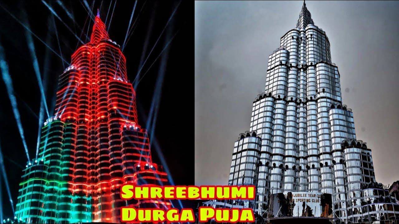 Sreebhumi Durga Puja 2021 Pandal | Burj Khalifa | Durga Puja Kolkata ...