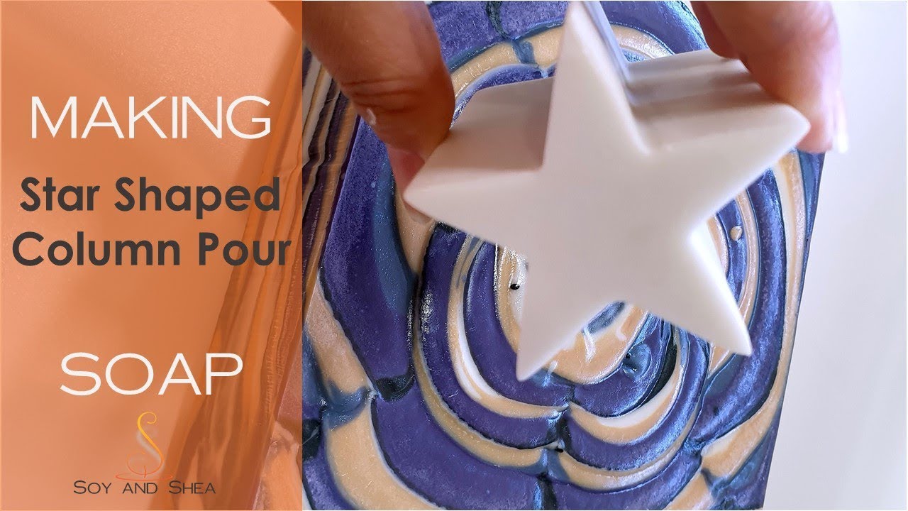 Star Shaped Column Pour - Black Night Cold Process Soap - YouTube