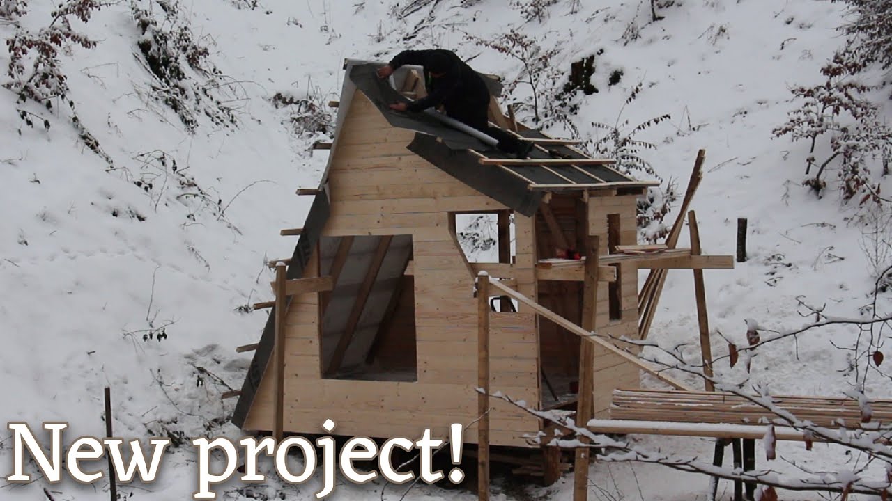 Construction of a new house in winter. Do-it-yourself house - YouTube