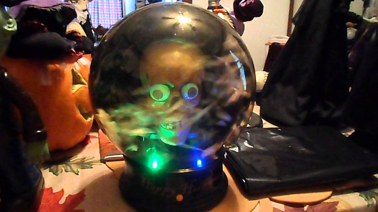 Gemmy Animated Skull Globe - YouTube