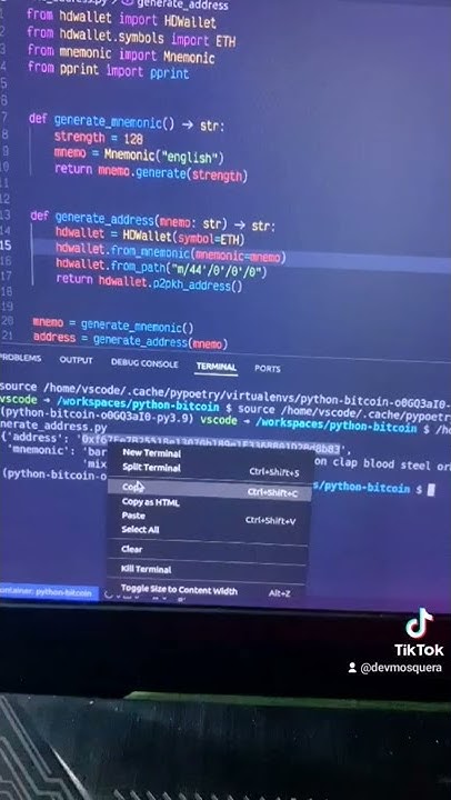 Dirección Ethereum #blockchain #ethereum #eth #python #mnemonic #python ...