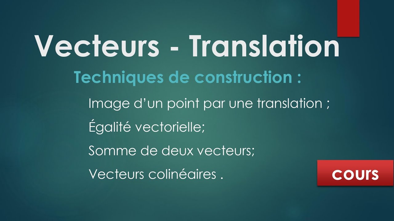 vecteur et translation :illustration des constructions - 3ème et 2ème ...