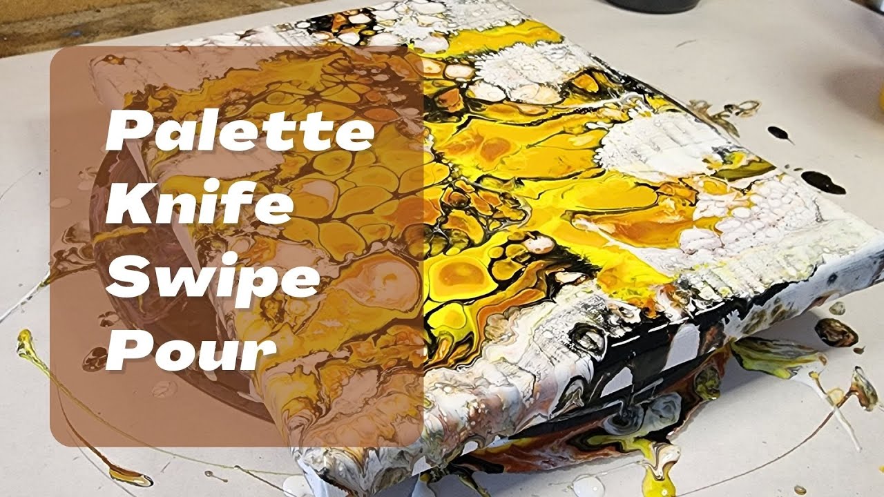 Palette knife swipe pour | Acrylic Pour Painting - YouTube