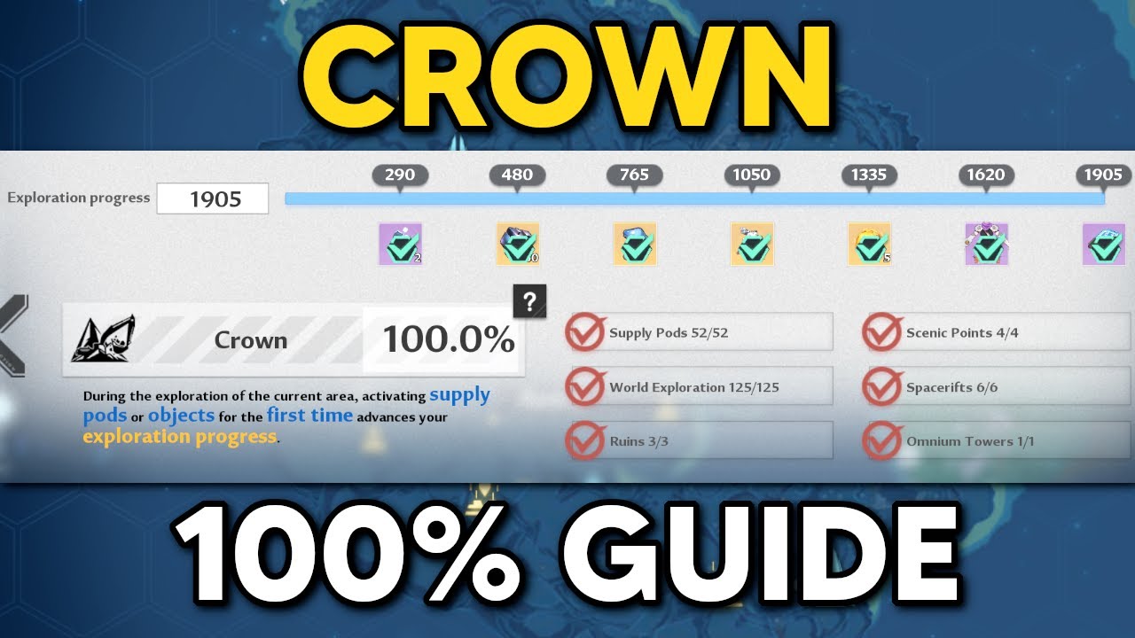 CROWN: 100% Exploration in Tower of Fantasy (Supply Pods, World ...