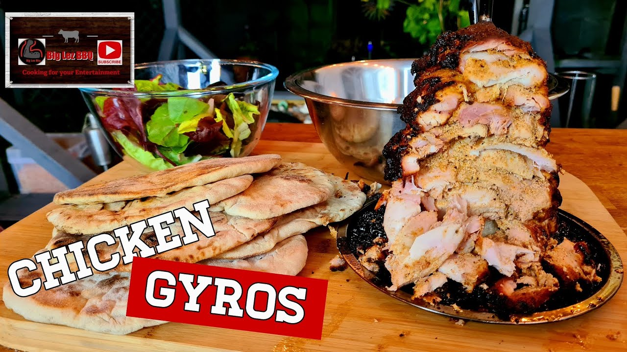 How to make Chicken Gyros with homemade flat breads on the Kamado ...