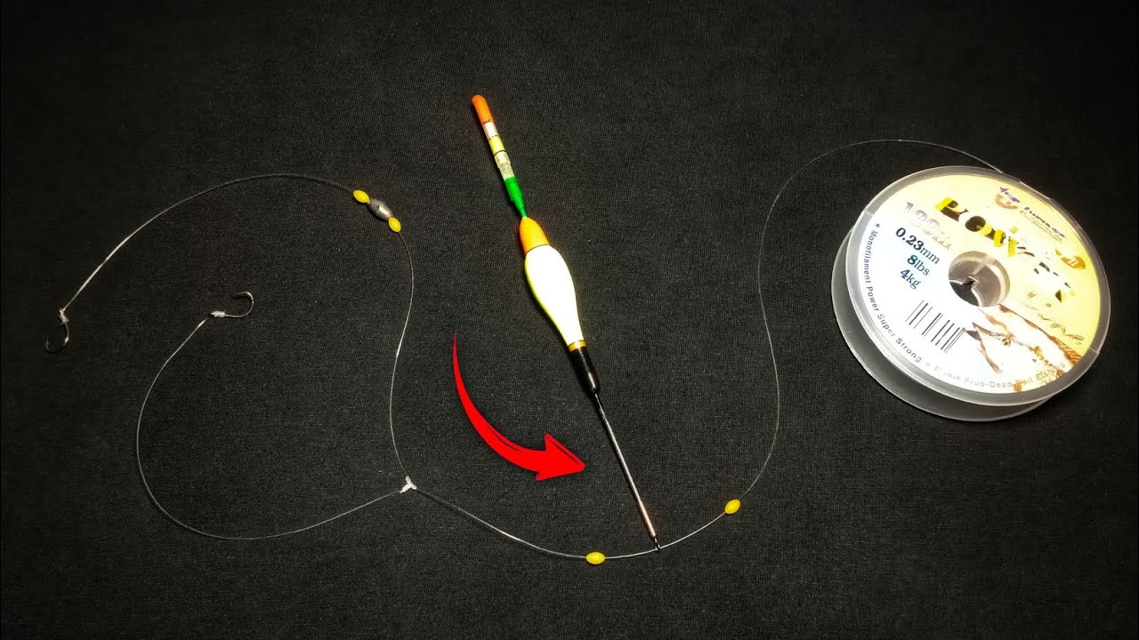 How to setup fishing float in a river using two hooks - YouTube