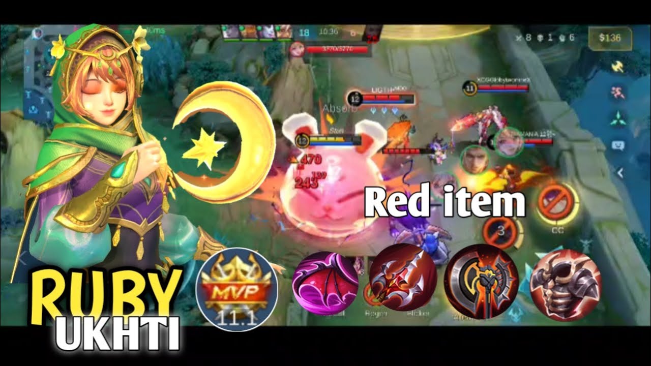 Ruby Crescent Dervish with red item!! Mendominasi dalam game MPV ~ MLBB - YouTube
