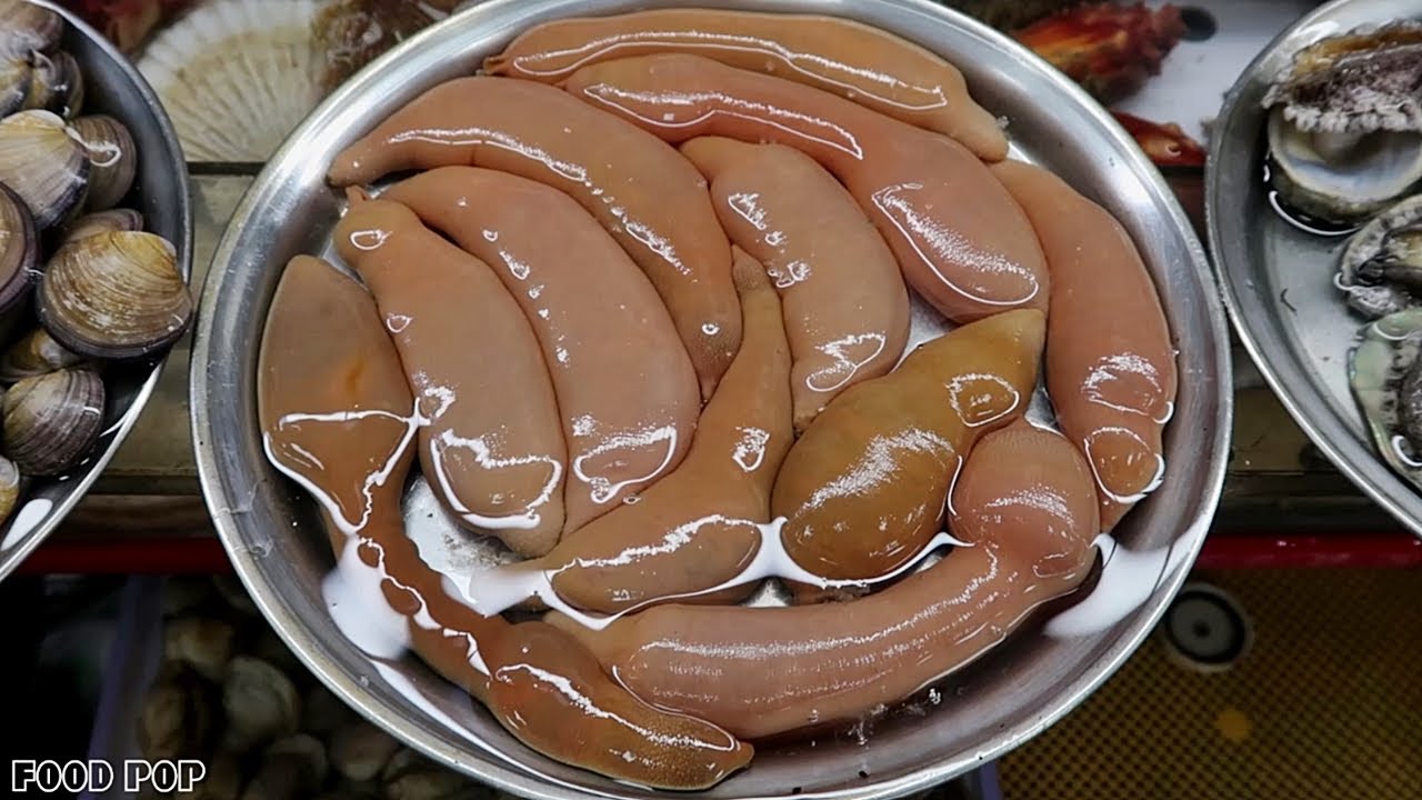 신선한 개불 손질 / Penis Fish / Urechis Unicinctus / Korean Street Food / 부산 ...