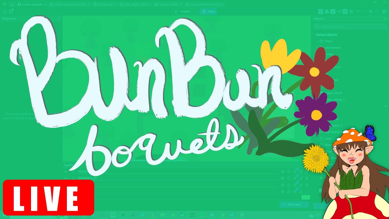 Bun Bun Bouquets - DEV STREAM #5 (GDevelop 5) - Experimenting with ...